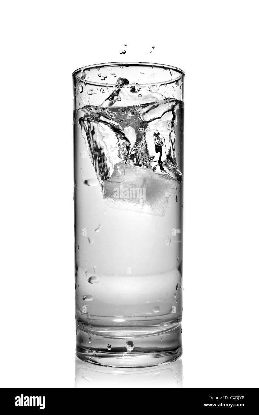 water splash in glass isolated on white Stock Photo - Alamy