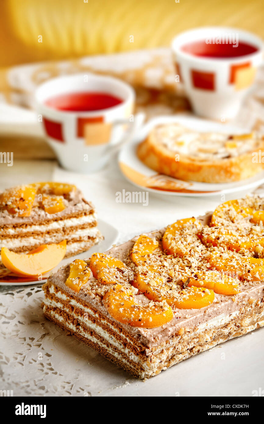 Delicious walnut cake Walnut cake Stock Photo - Alamy