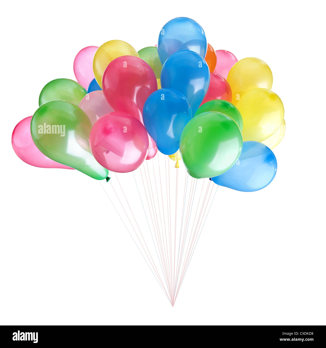 color balloons isolated on white Stock Photo - Alamy