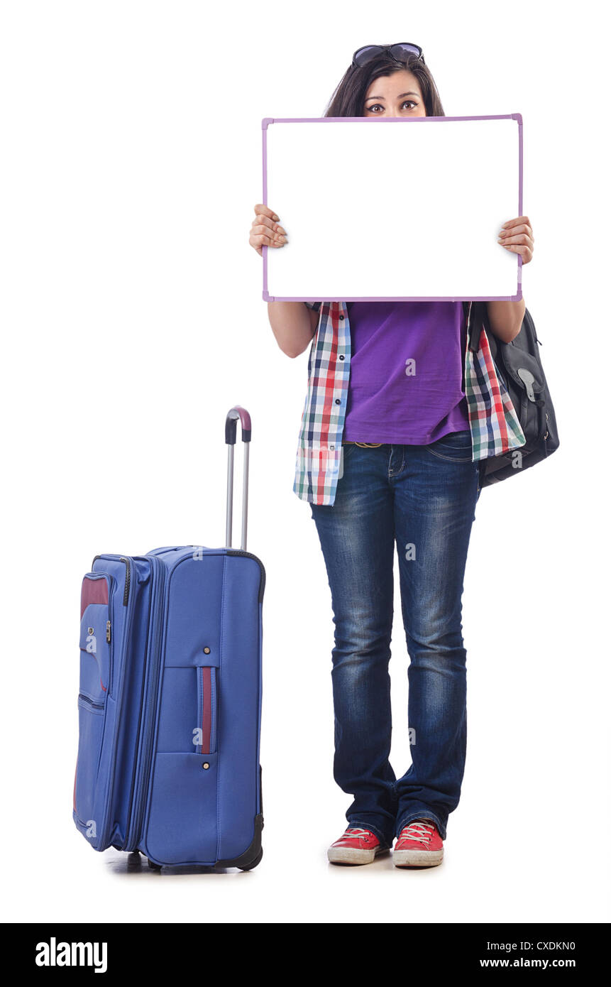 Girl preparing to travel for vacation Stock Photo - Alamy