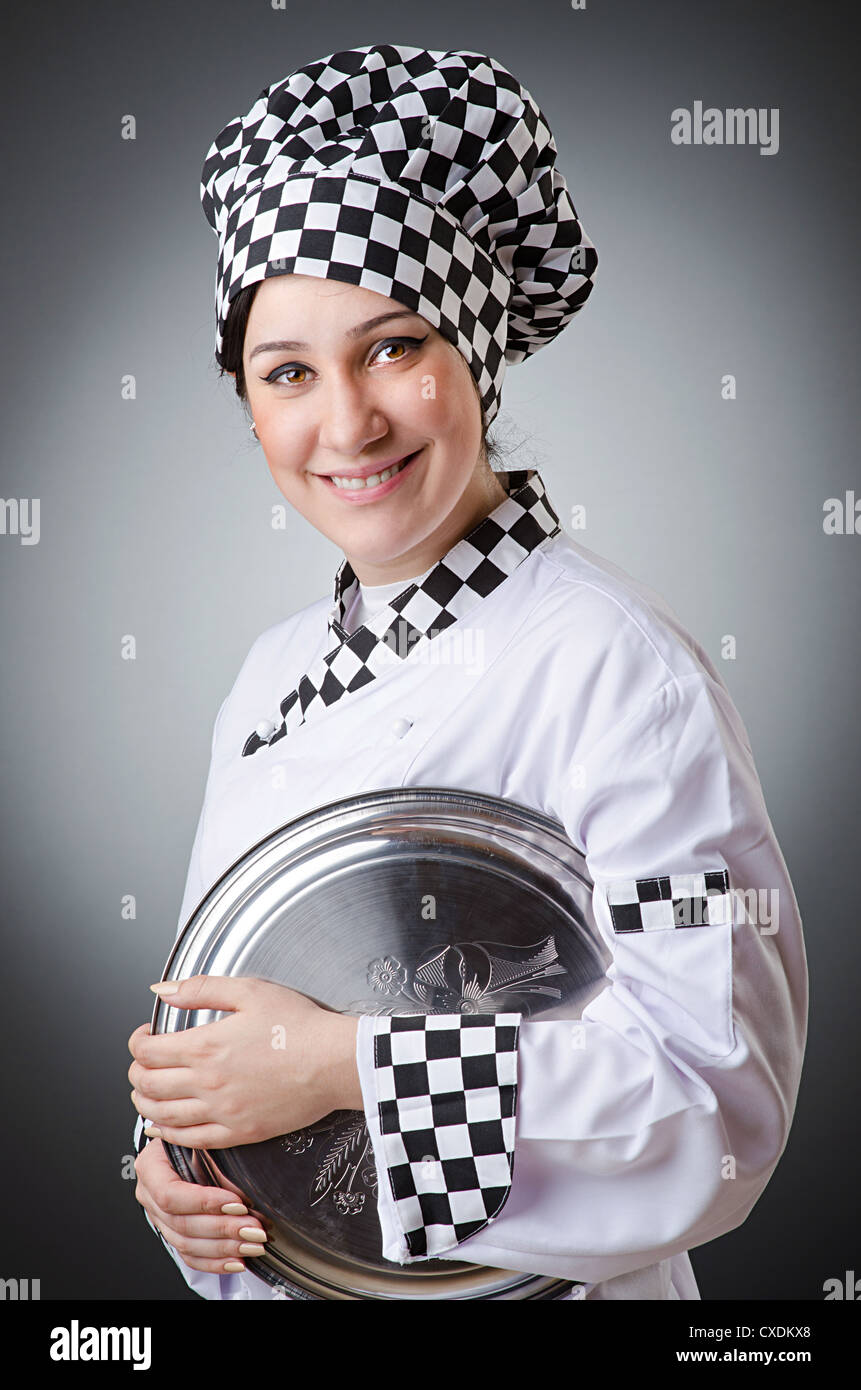 Woman cook isolated on the white Stock Photo - Alamy