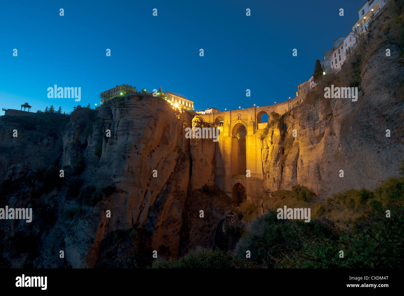 Bridge night ronda gorge hi-res stock photography and images - Alamy
