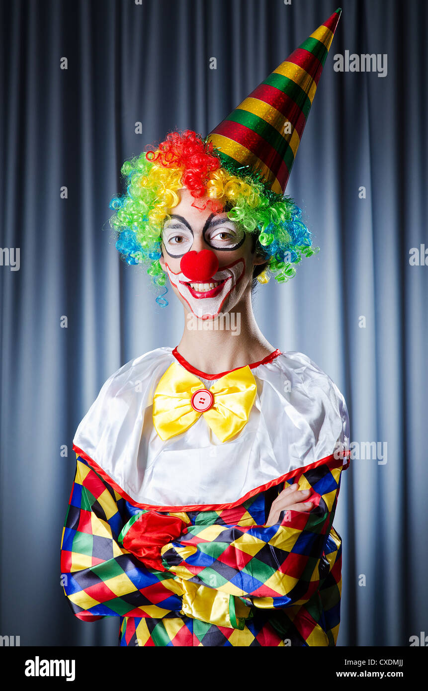 Funny clown in studio shooting Stock Photo - Alamy