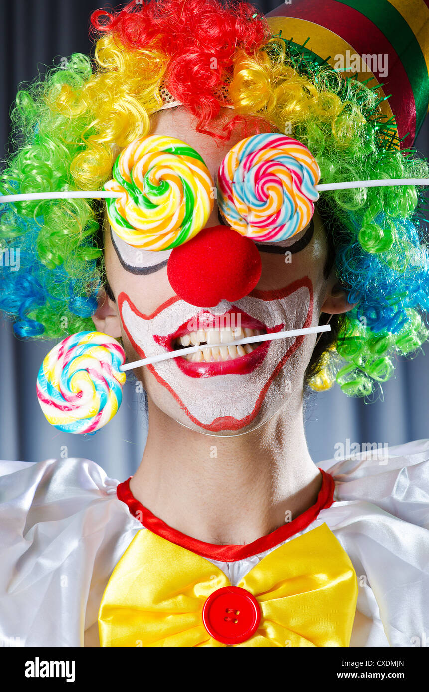Funny clown in studio shooting Stock Photo - Alamy