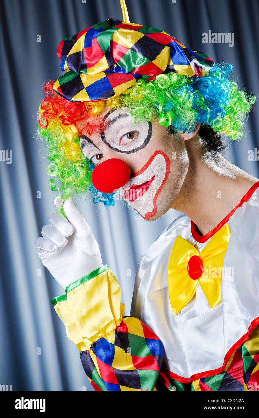 Funny clown in studio shooting Stock Photo - Alamy