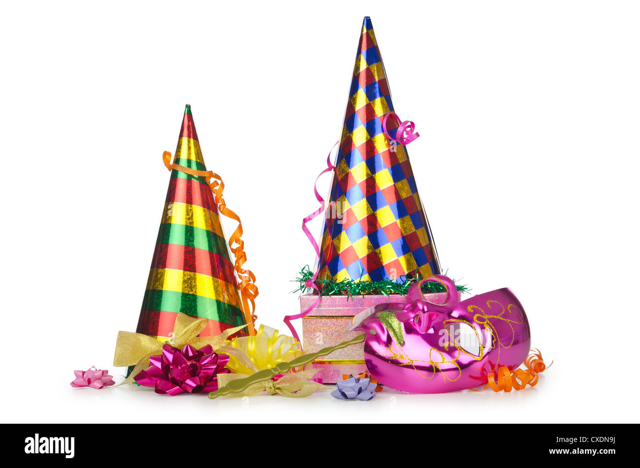 Streamers Party Hats Cut Out Stock Images & Pictures - Alamy