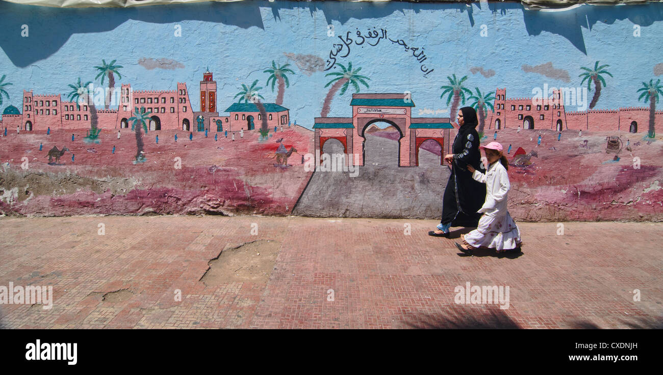 walking by a mural, Casablanca, Morocco Stock Photo - Alamy