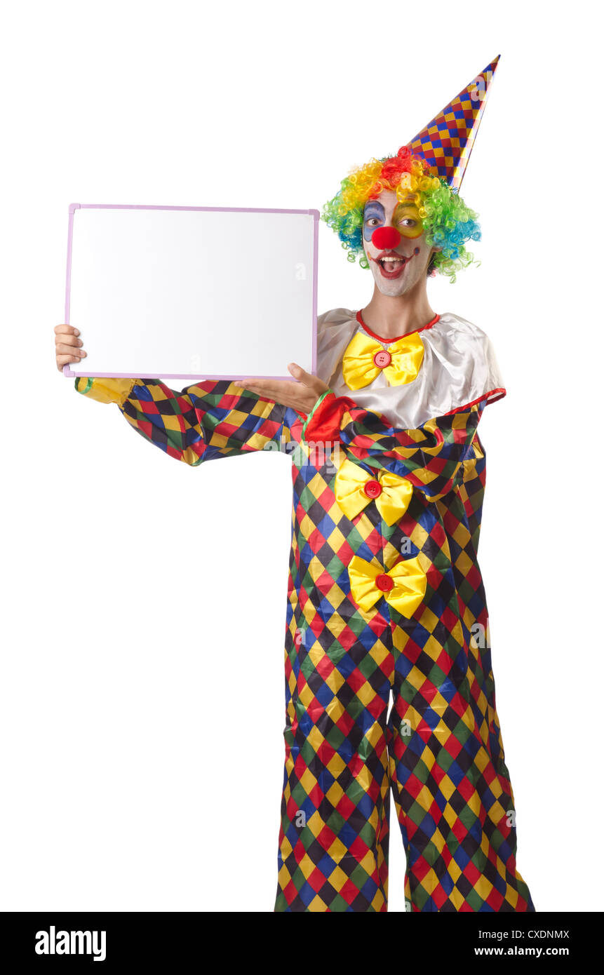 Funny clown on the white Stock Photo - Alamy