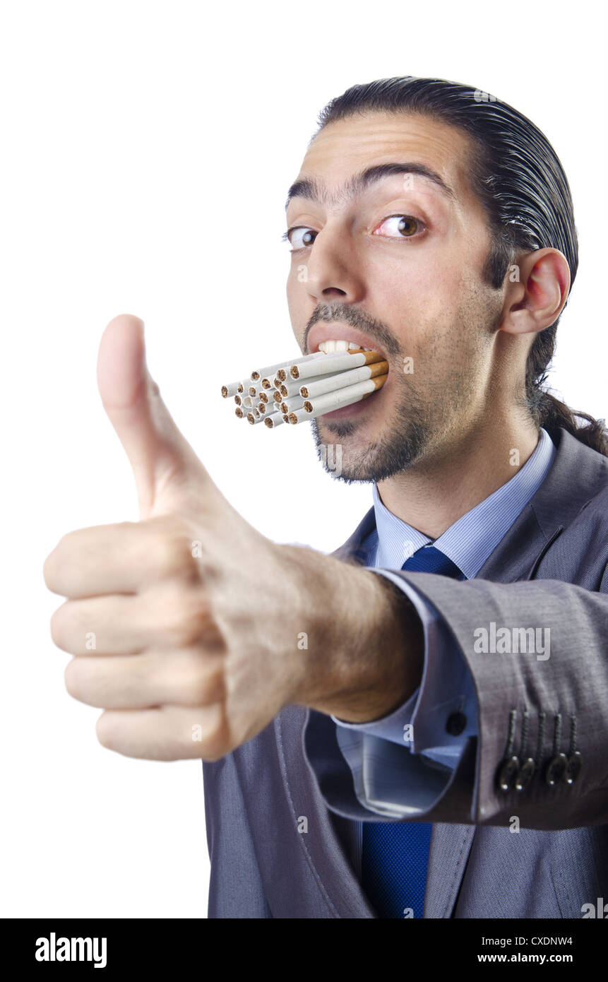 Anti smoking concept with man Stock Photo - Alamy