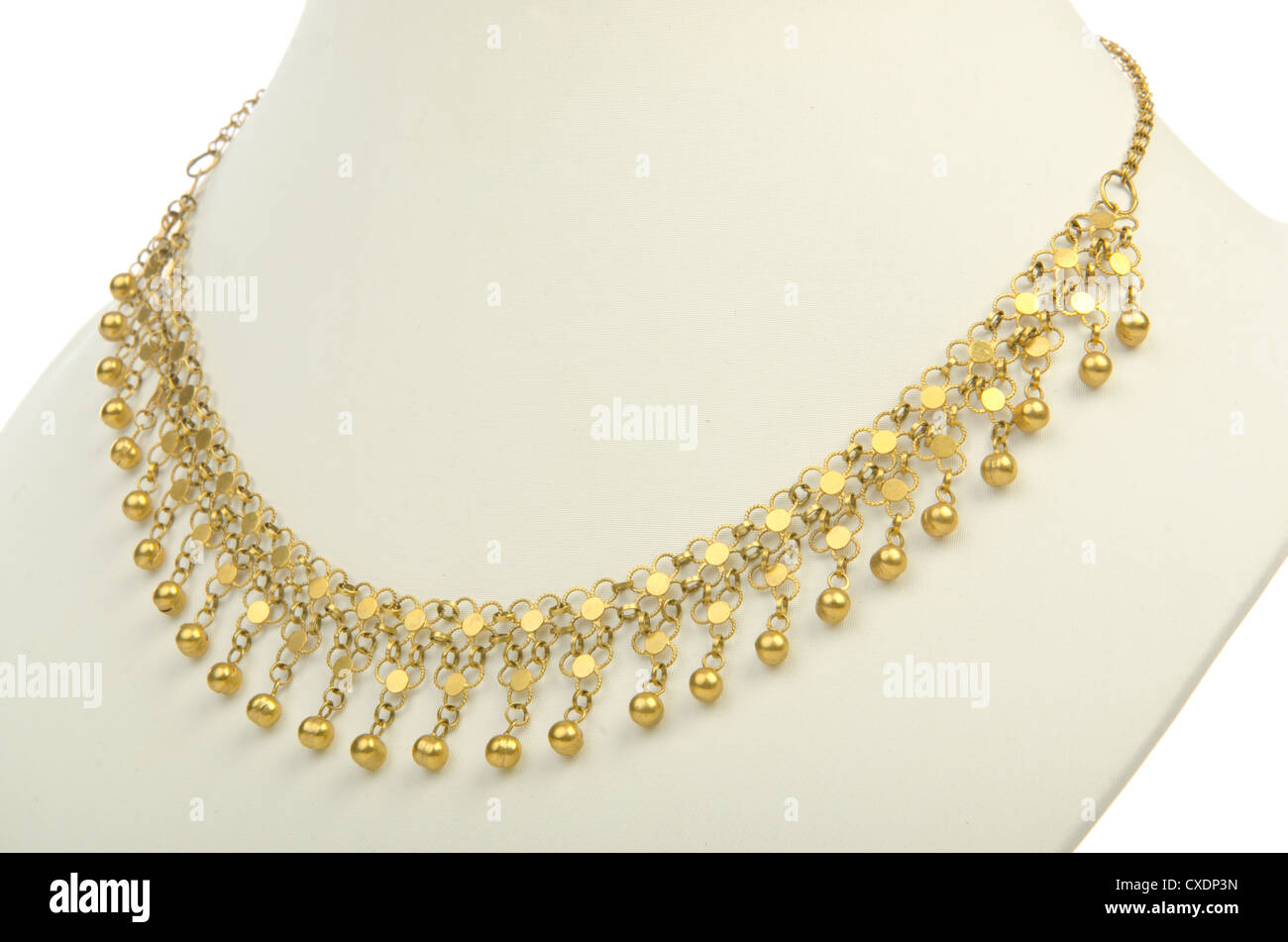 Silver necklace isolated on stand hi-res stock photography and images ...