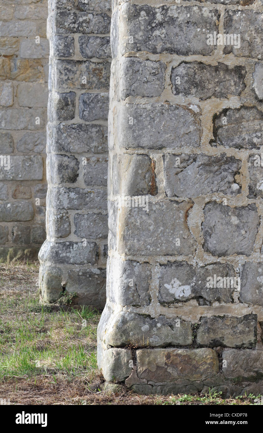 Stone pillars of a medieval building Stock Photo - Alamy