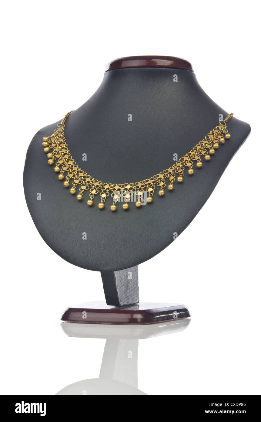 Silver necklace isolated on stand hi-res stock photography and images ...