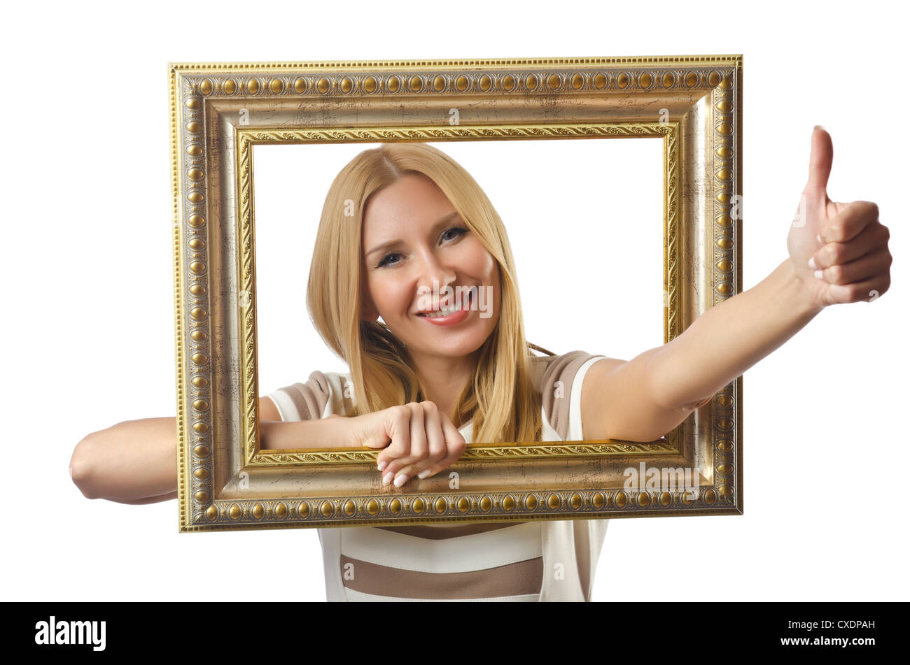 Picture frame and attractive woman Stock Photo - Alamy