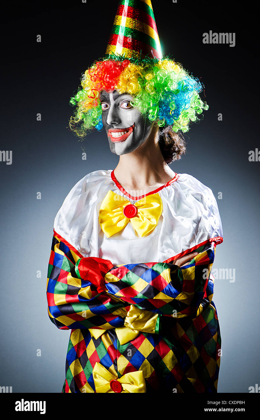Funny clown in studio shooting Stock Photo - Alamy
