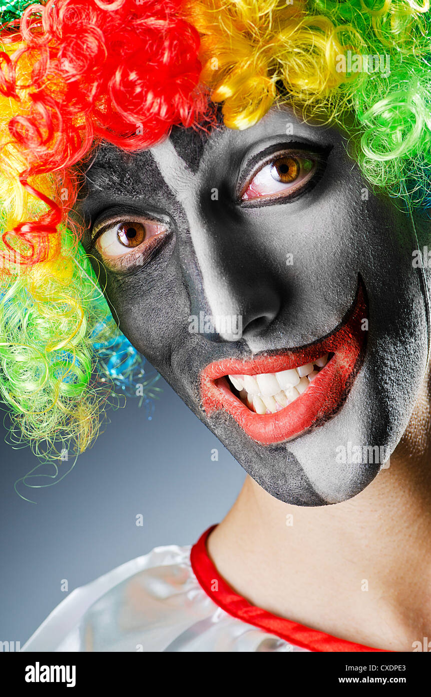 Funny clown in studio shooting Stock Photo - Alamy