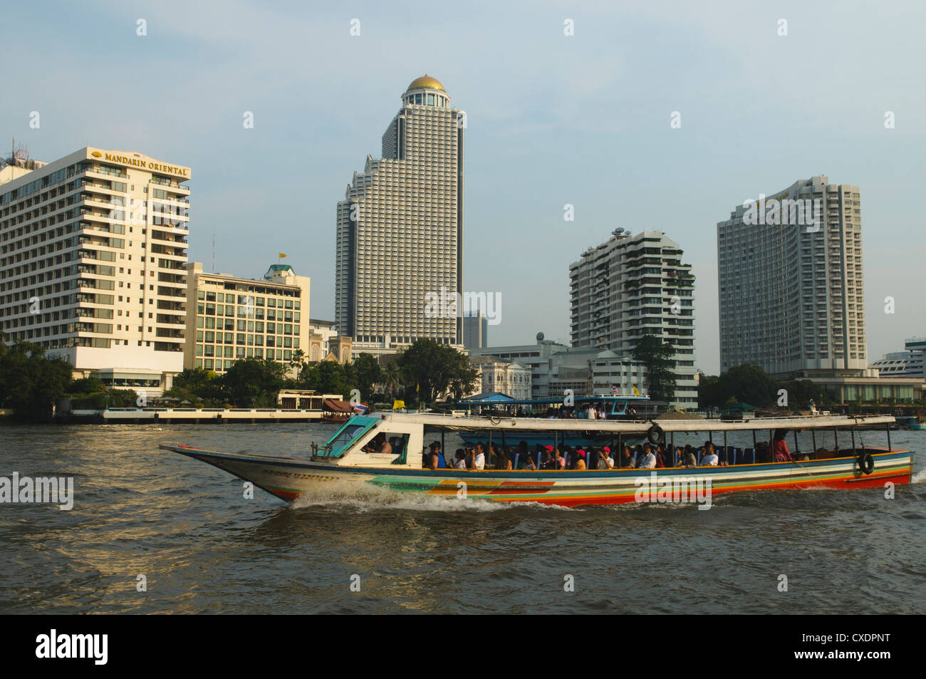 ferry boat on the Chao Phraya River in Bangkok, Thailand Stock Photo ...