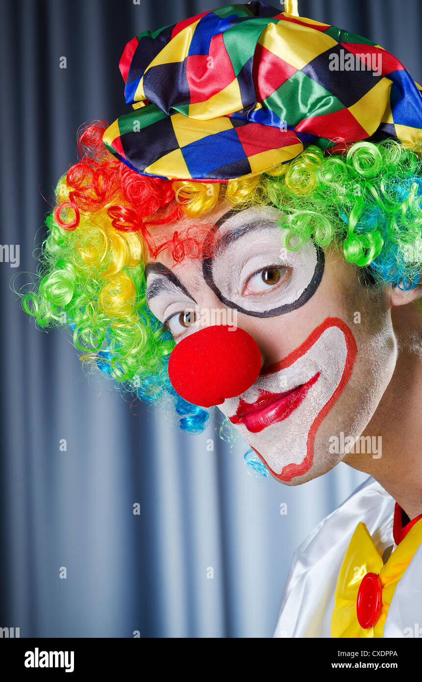 Funny clown in studio shooting Stock Photo - Alamy