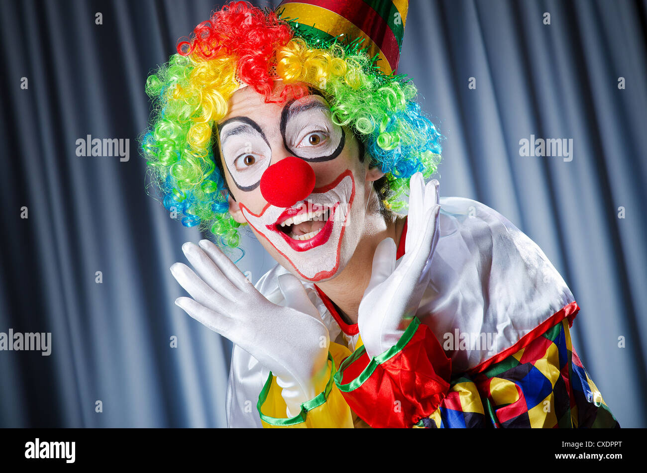 Funny clown in studio shooting Stock Photo - Alamy