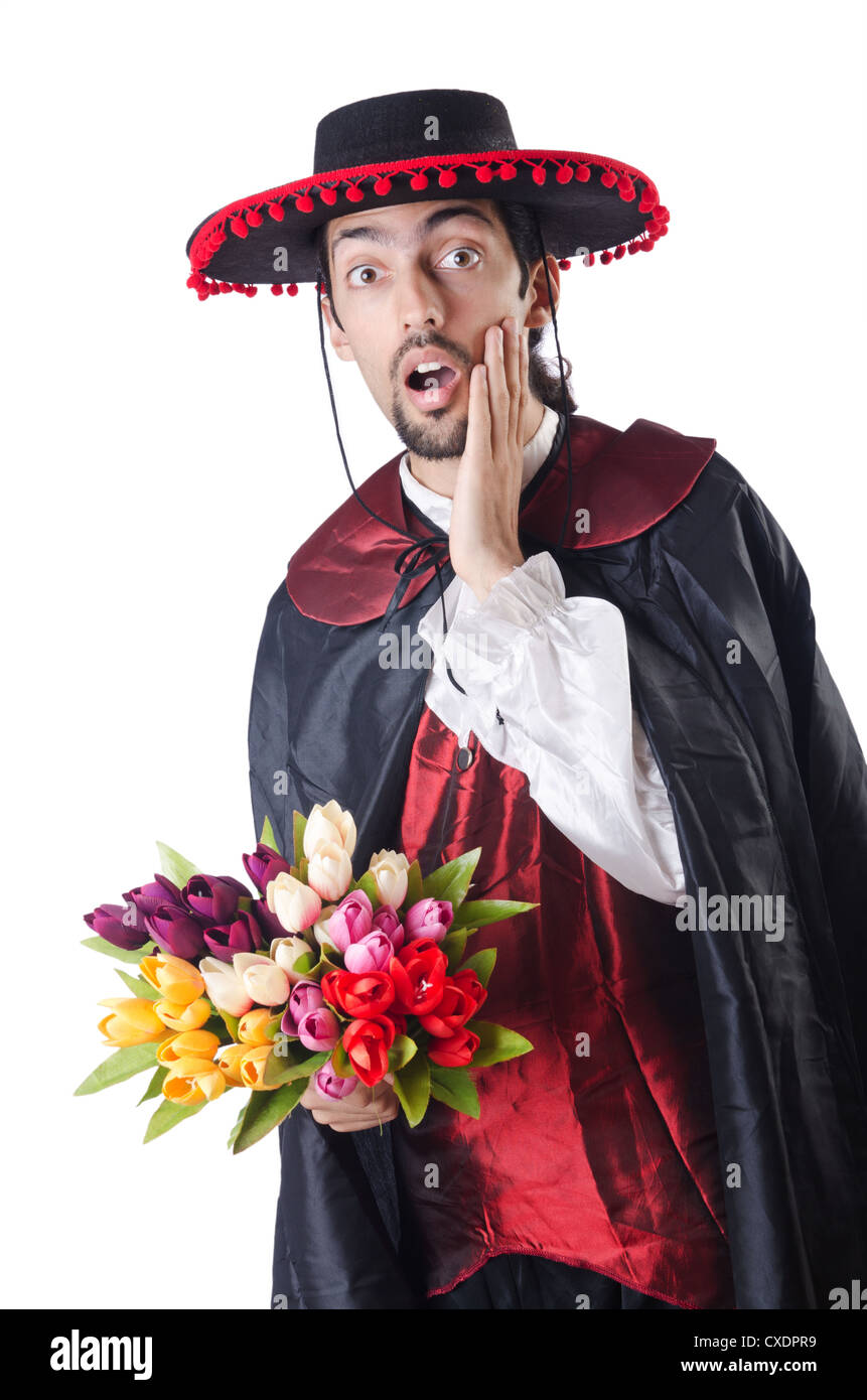 Romantic man isolated on white Stock Photo - Alamy