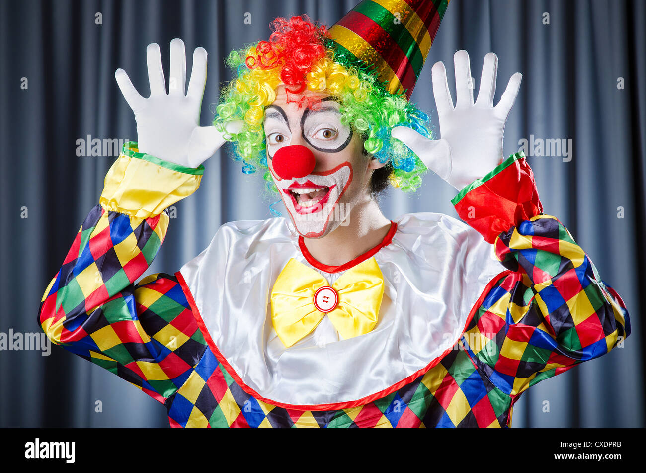 Funny clown in studio shooting Stock Photo - Alamy