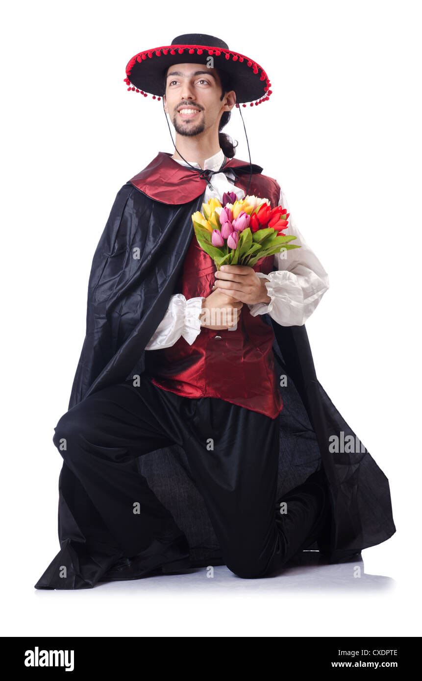 Romantic man isolated on white Stock Photo - Alamy