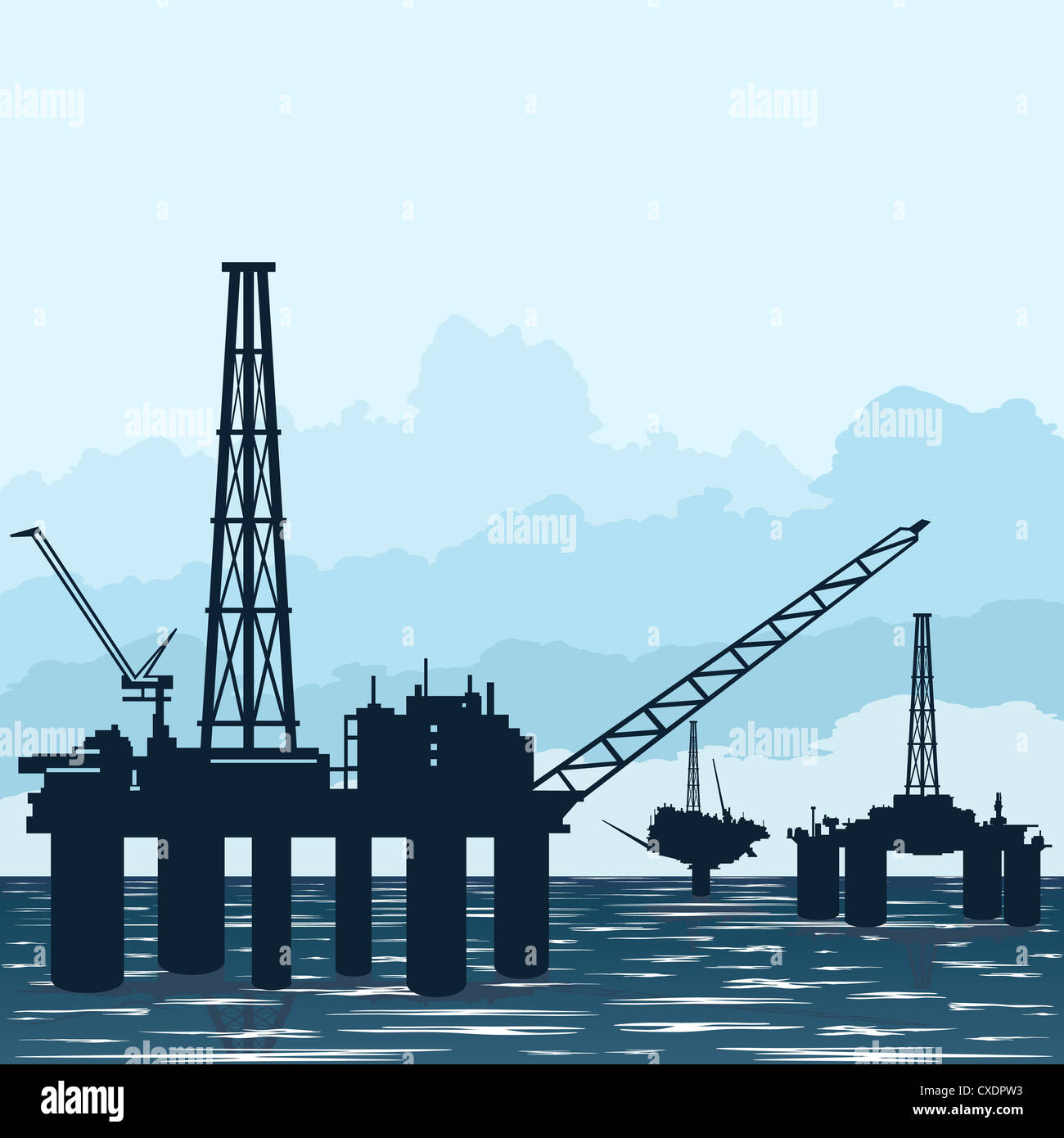 Circuit works the oil industry. Illustration on the extraction and ...