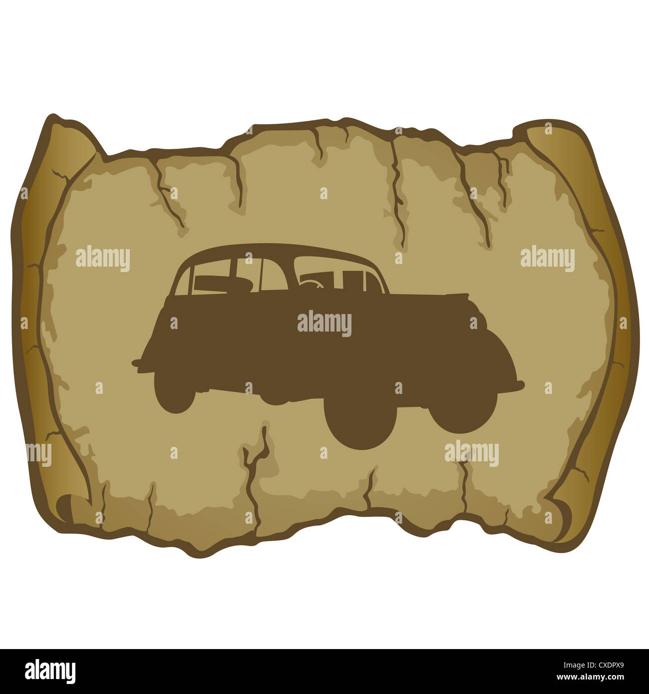Parchment and retro car Stock Photo - Alamy