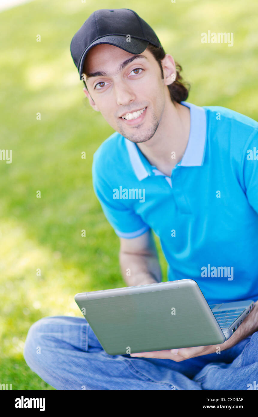 Student outside preparing for exams Stock Photo - Alamy