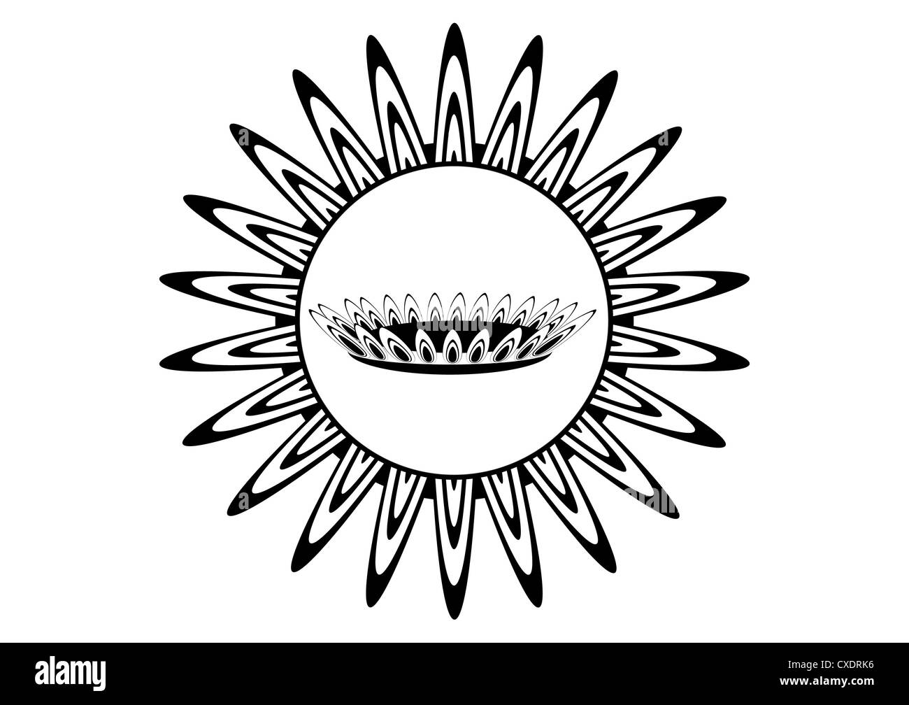Burning gas burner. Black and white illustration Stock Photo - Alamy