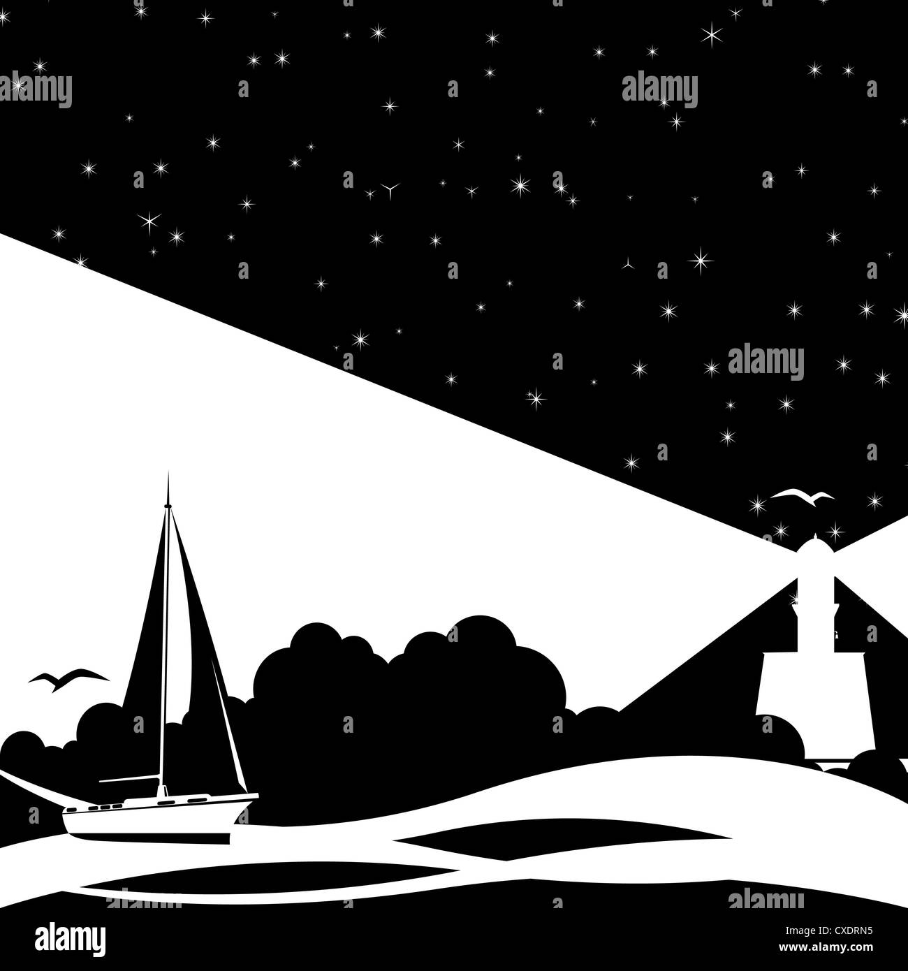 The night sea Stock Photo - Alamy