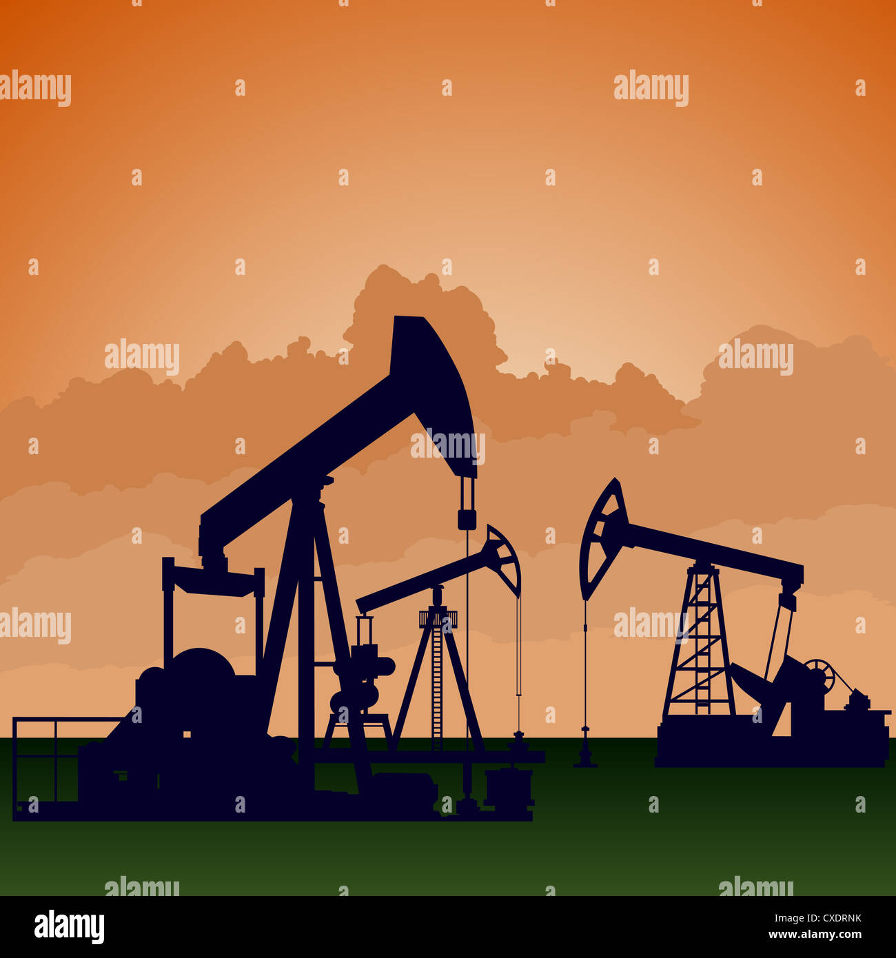 Circuit works the oil industry. Illustration on the extraction and ...