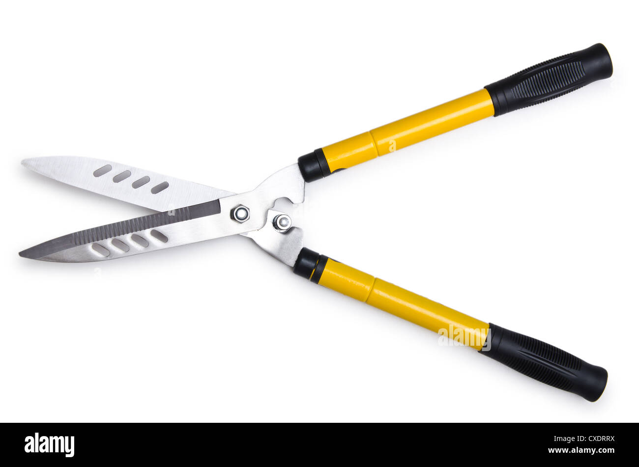 Garden scissors isolated on white Stock Photo - Alamy