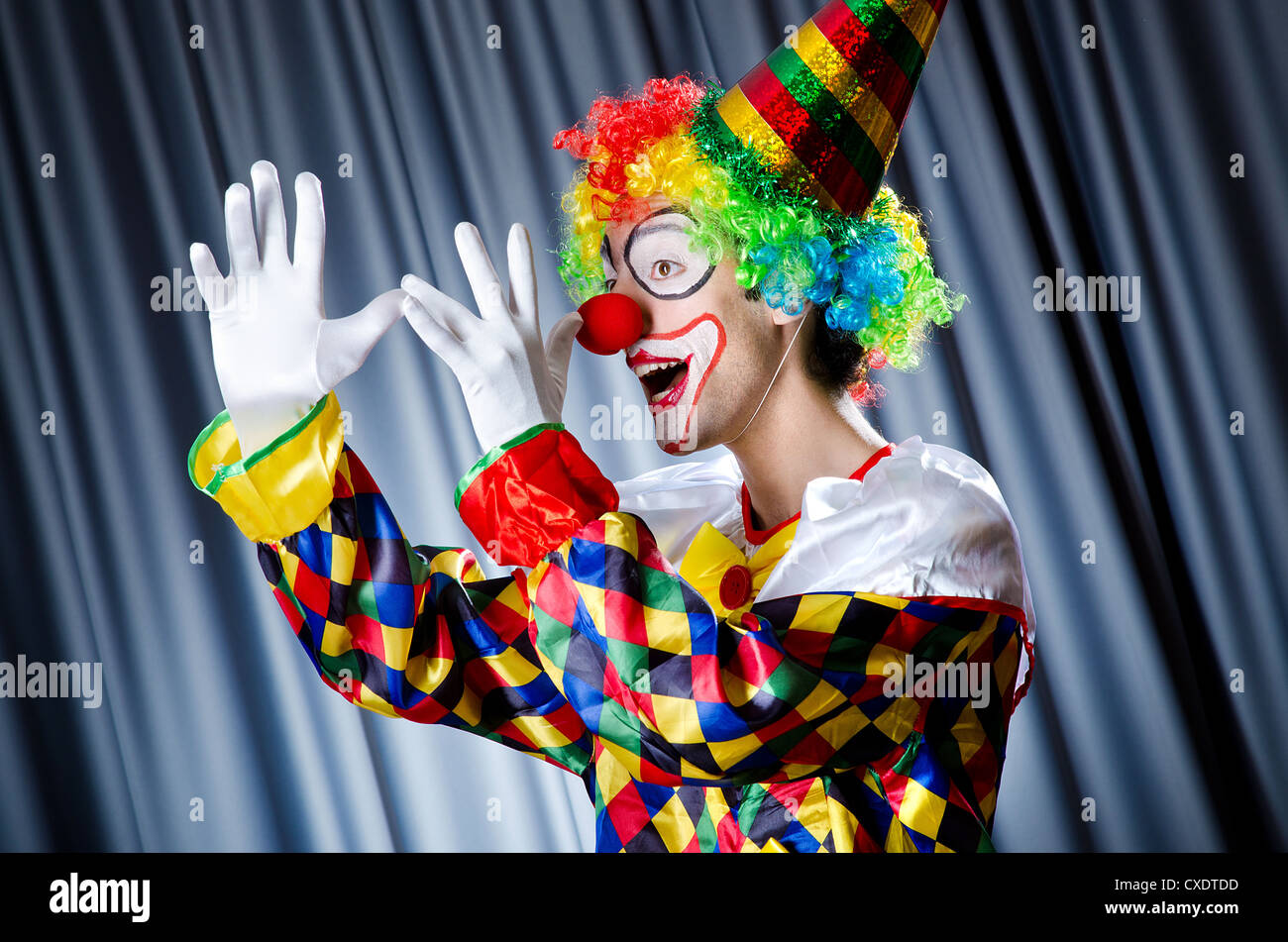 Funny clown in studio shooting Stock Photo - Alamy