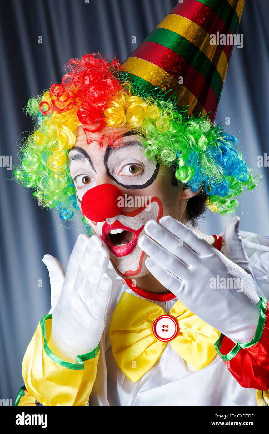 Funny clown in studio shooting Stock Photo - Alamy