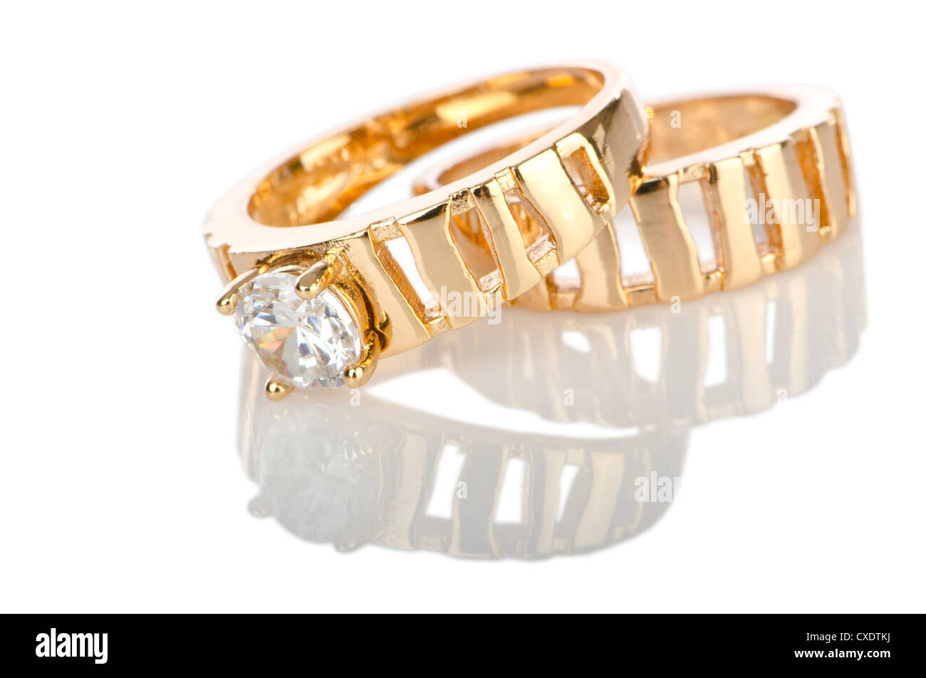 Jewellery ring isolated on white Stock Photo - Alamy