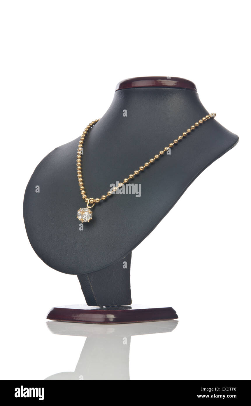 Silver necklace isolated on stand hi-res stock photography and images ...