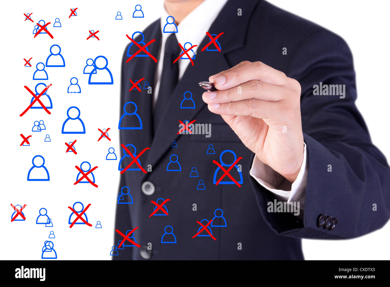 businessman rejection person from large group Stock Photo - Alamy