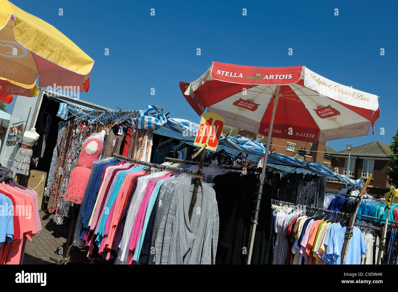 street market fashion stall great yarmouth norfolk england uk Stock ...