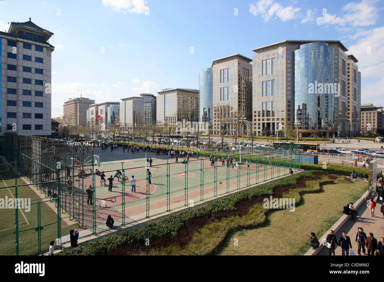 Beijing, sports ground on Chang'an Boulevard Stock Photo - Alamy
