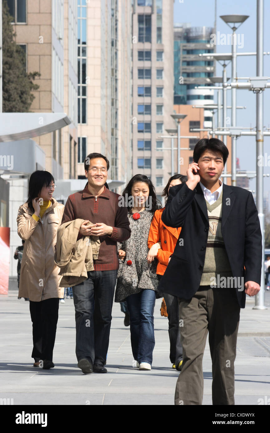 Beijing, young people on the Chang'an Boulevard Stock Photo - Alamy