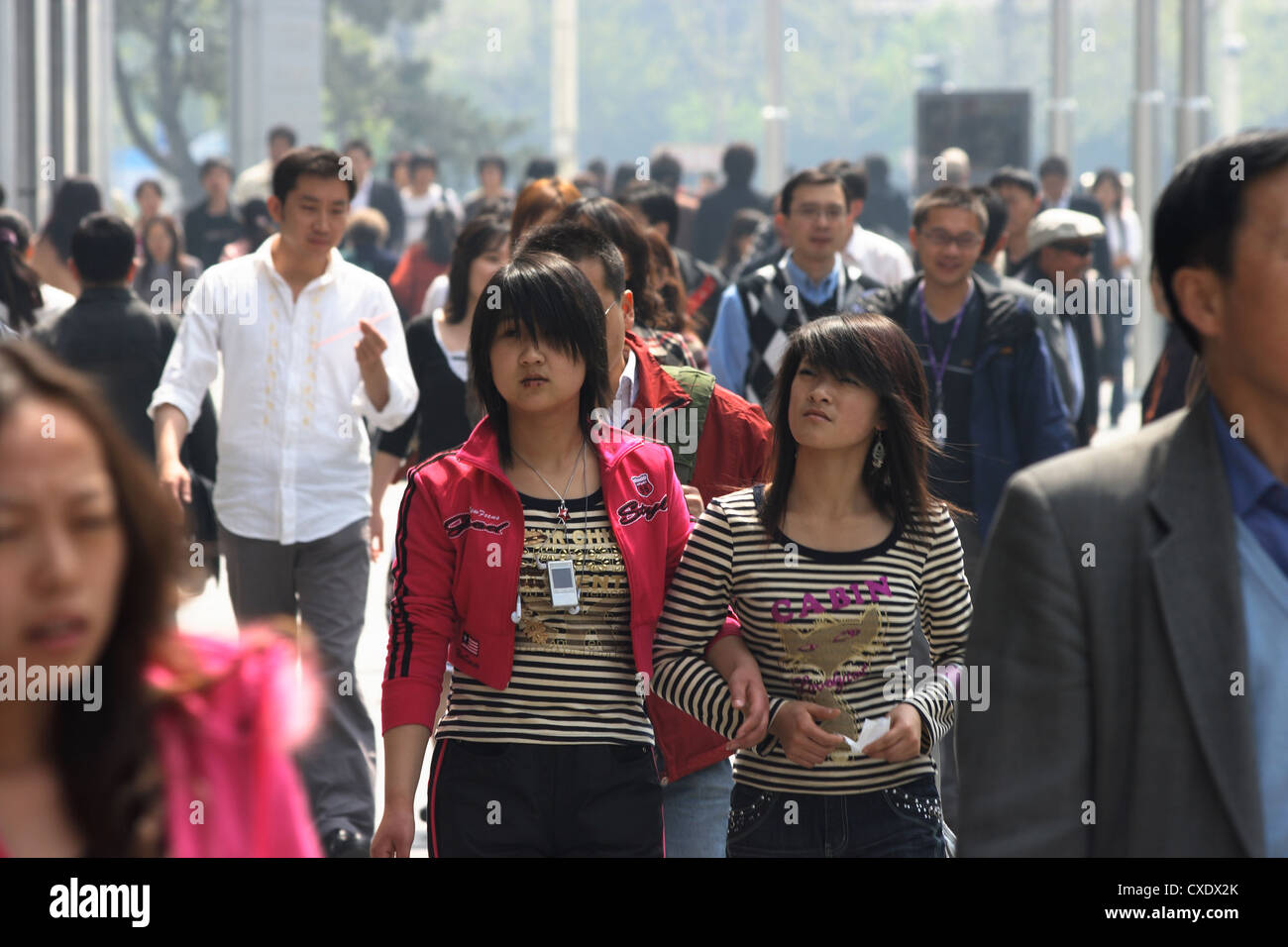 Beijing, young people on the Wangfujing Stock Photo - Alamy
