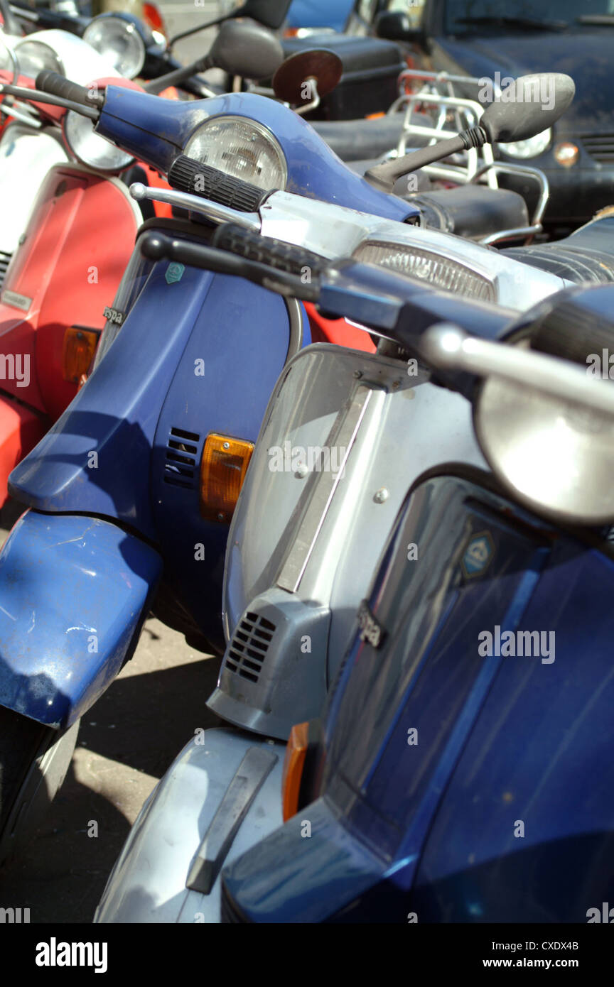 Berlin, parked scooters Stock Photo - Alamy