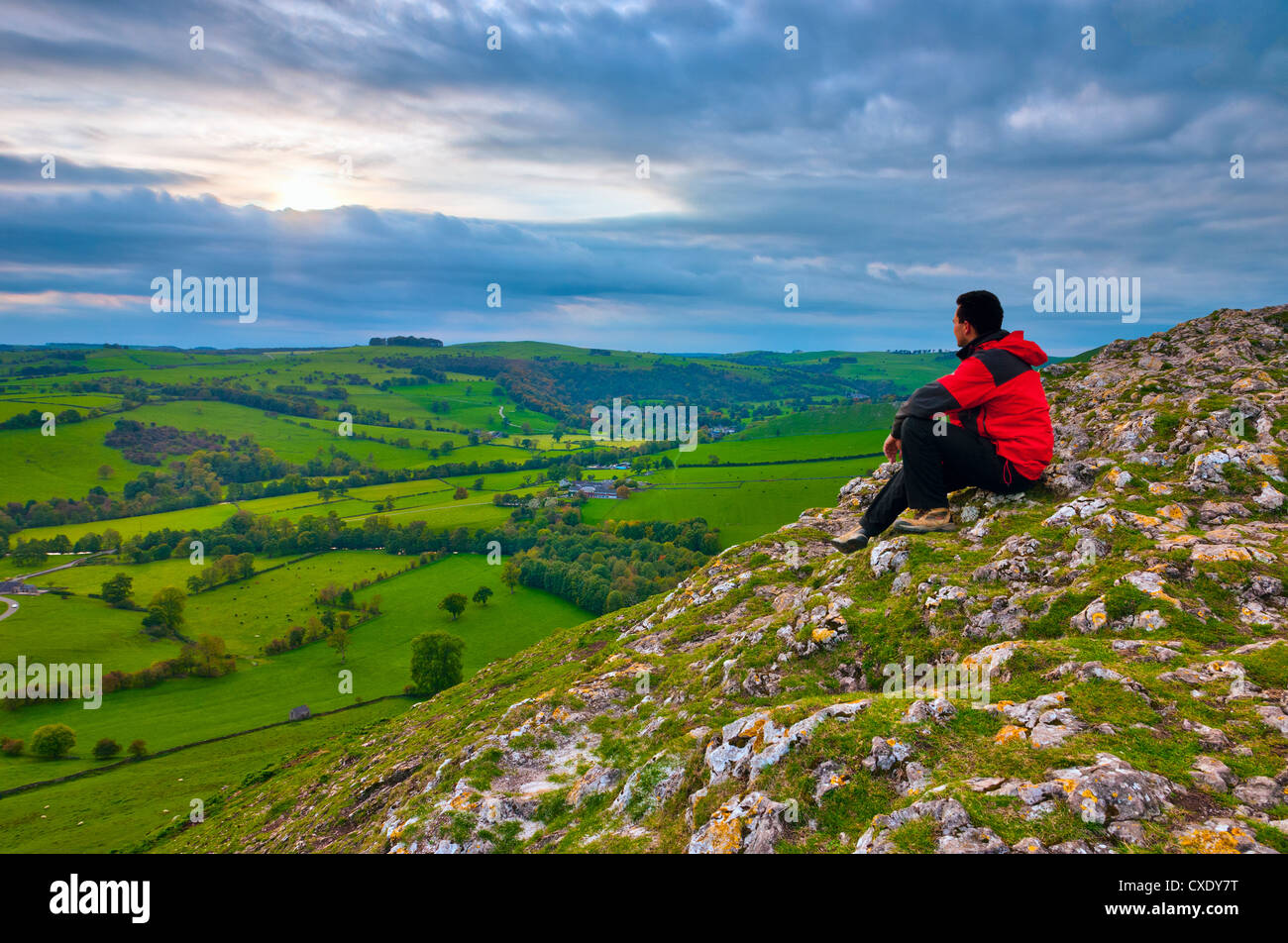 River Manifold Valley near Ilam from Thorpe Cloud, Peak District ...
