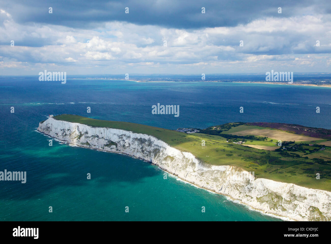 Aerial view of the Needles, Isle of Wight, England, United Kingdom ...