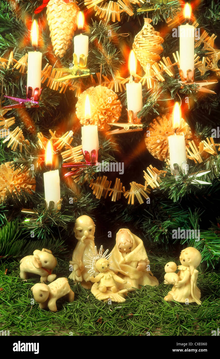 Christmas still-life with picture of the Nativity Stock Photo - Alamy