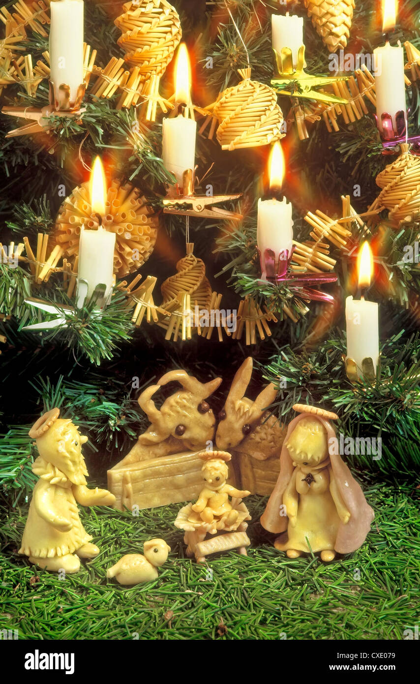 Christmas still life with a picture of the Nativity Stock Photo - Alamy
