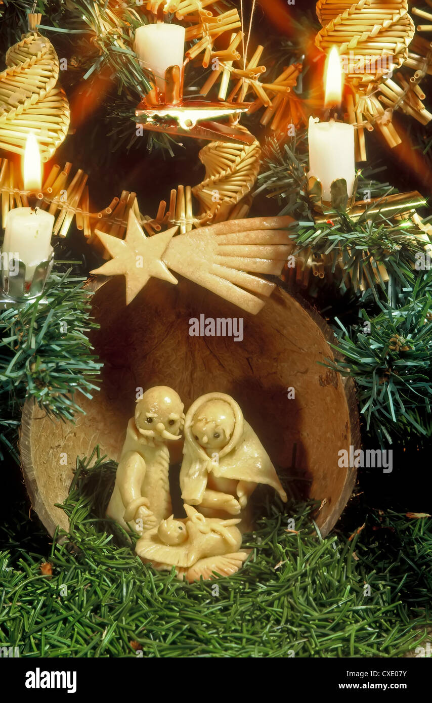 Christmas still life with picture of the Nativity Stock Photo - Alamy