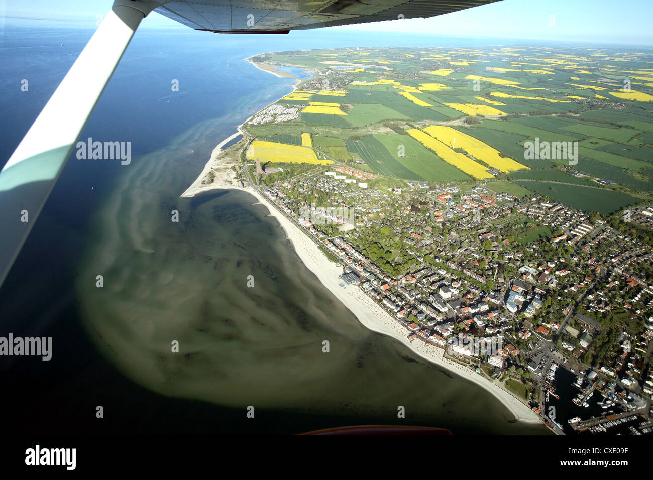 Laboe, Baltic coast aerial view Kiel Bay Stock Photo - Alamy
