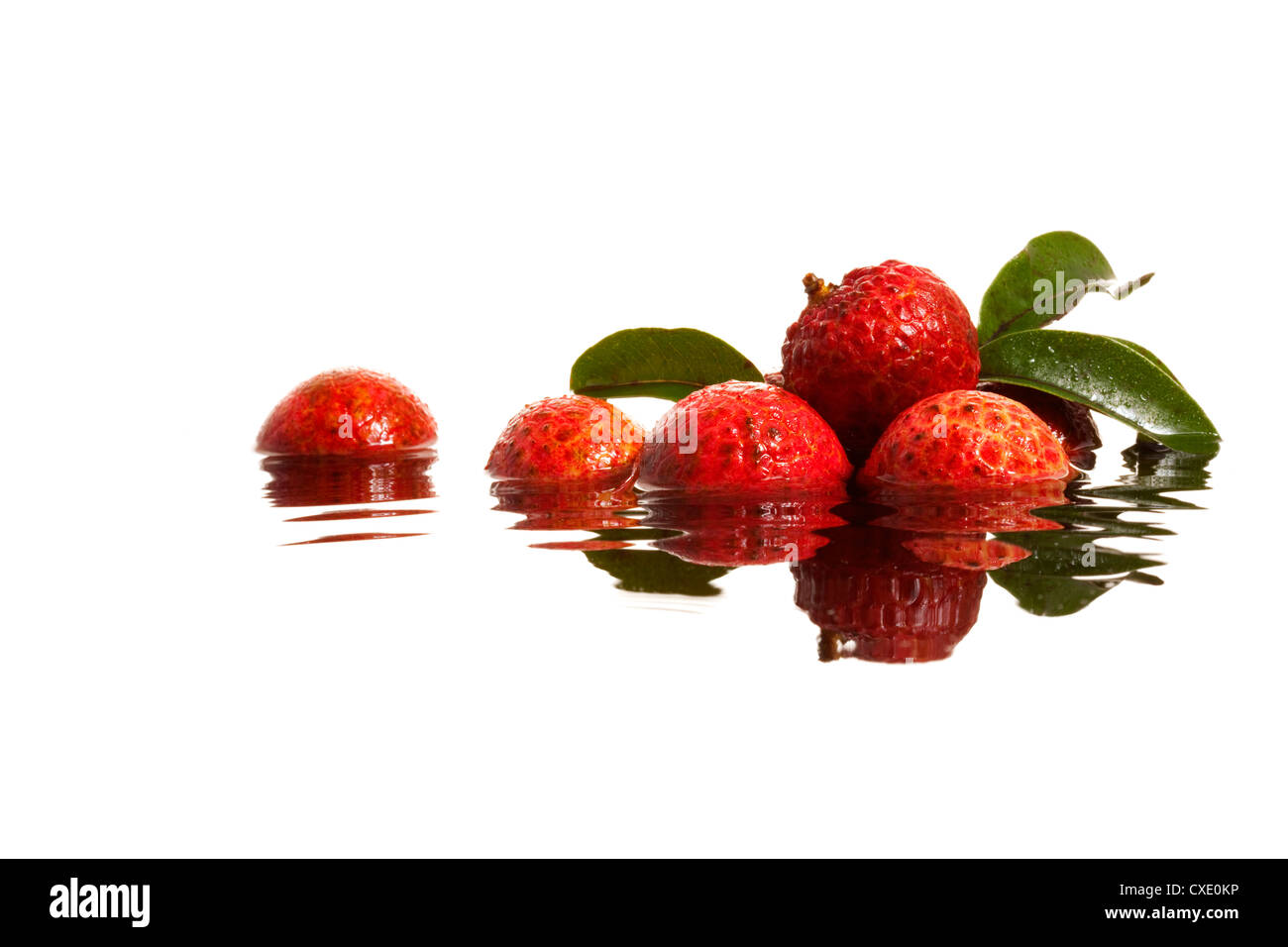 Lychee in rippling water Stock Photo - Alamy