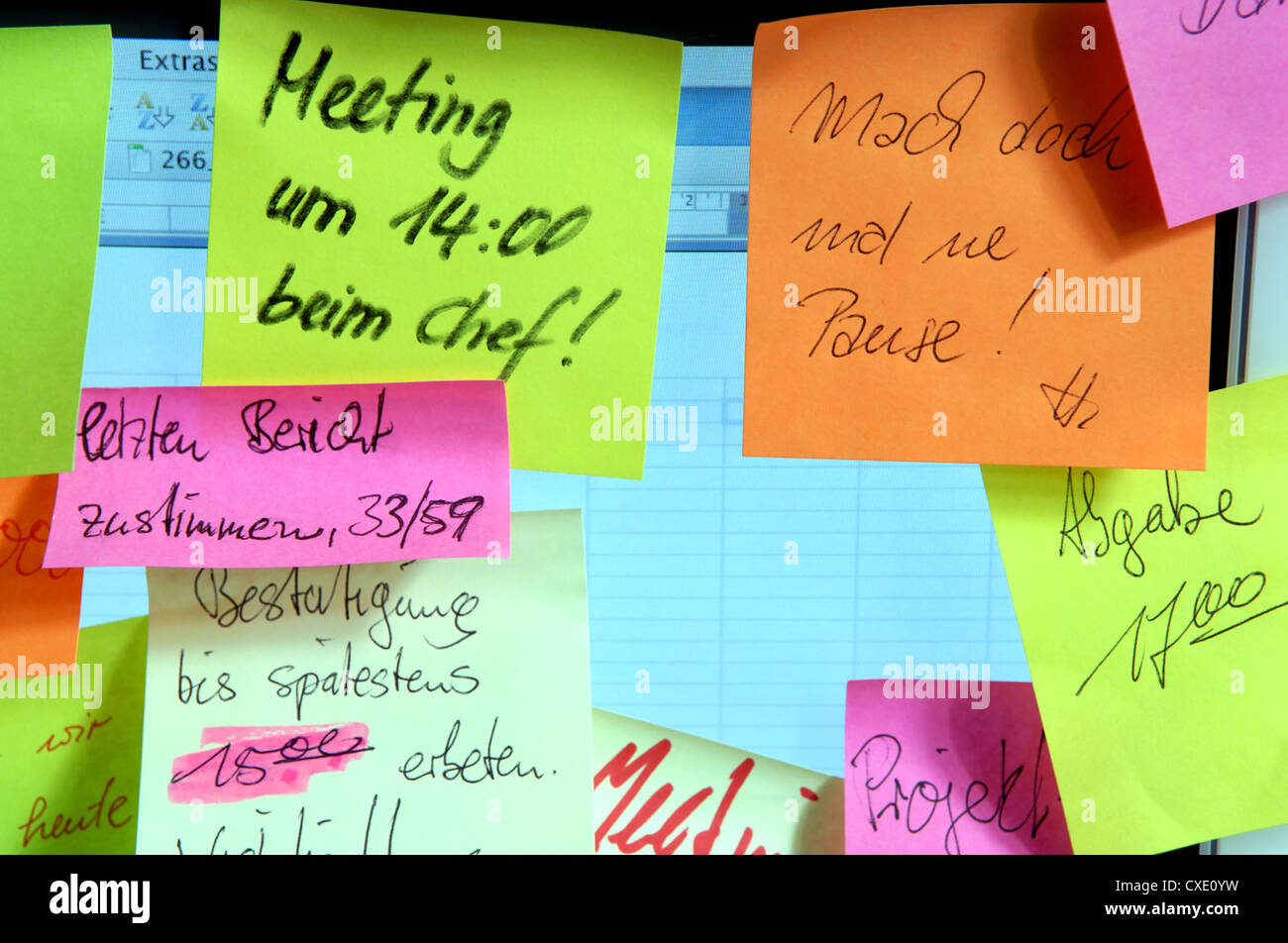 Berlin, many notes on the PC screen Stock Photo - Alamy